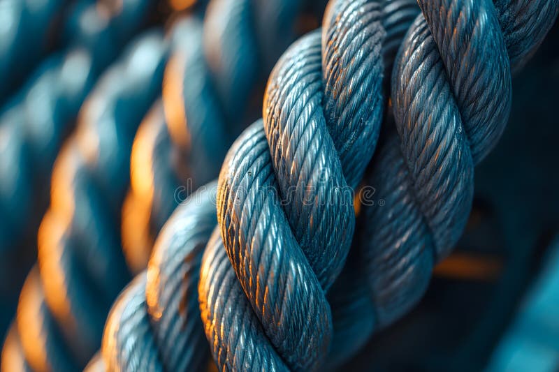 Factory Insights: Close-Up on Twisted Cable Production Stock Image ...