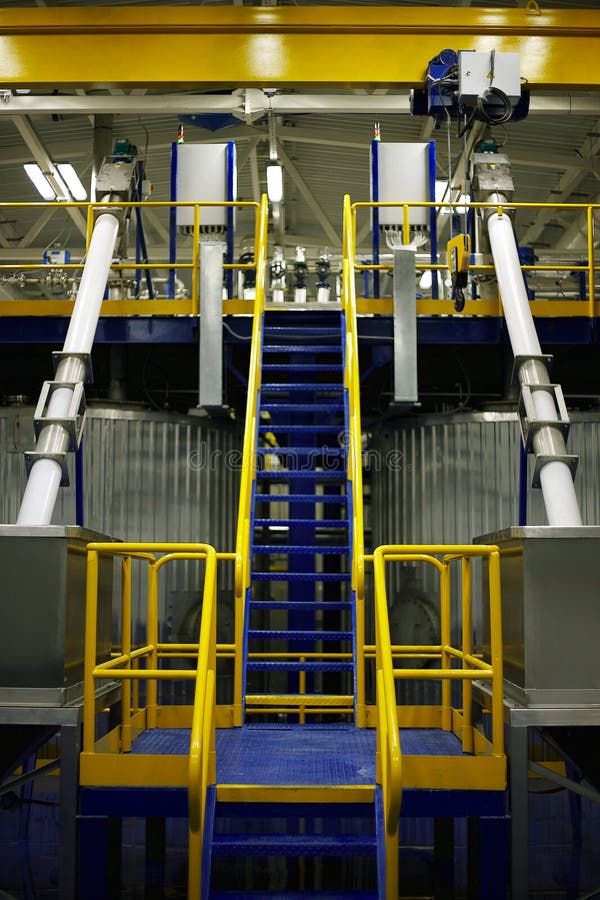 Factory interior stock image. Image of machinery, long - 1065301