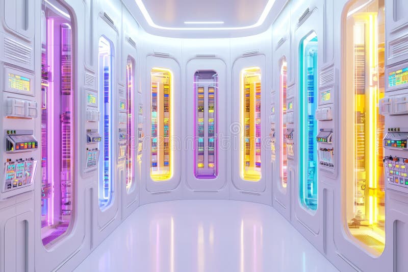 Interior of a Semiconductor Manufacturing Factory Featuring a ...