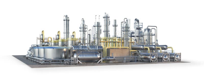 Factory. Isolated on White Background Stock Illustration - Illustration ...