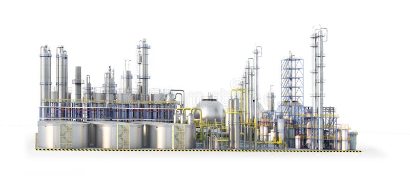 Factory Isolated on White Background. Industry Stock Illustration ...