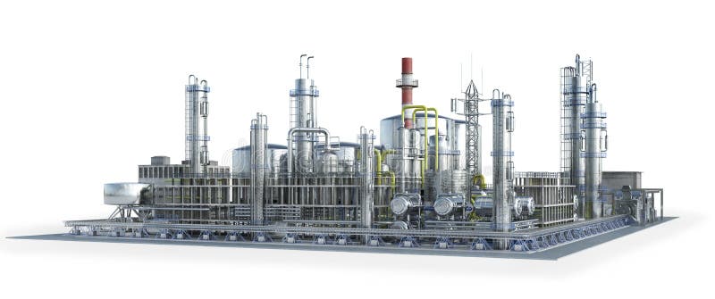 Factory Isolated on White Background. Industry Stock Illustration ...