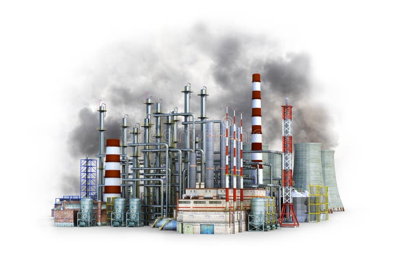 Factory. Isolated on White Background Stock Illustration - Illustration ...