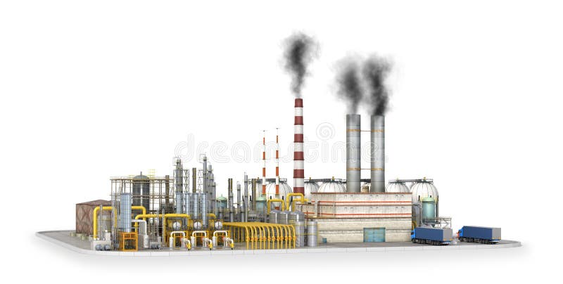 Factory on White Background. Stock Illustration - Illustration of ...
