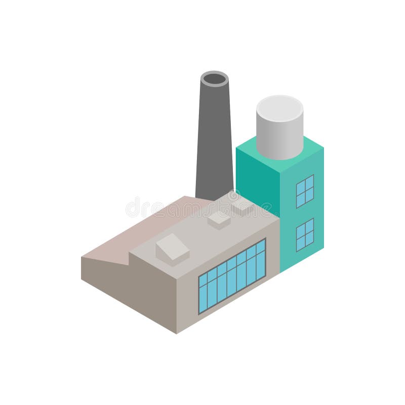 Factory isometric 3d icon stock vector. Illustration of industry - 79696430
