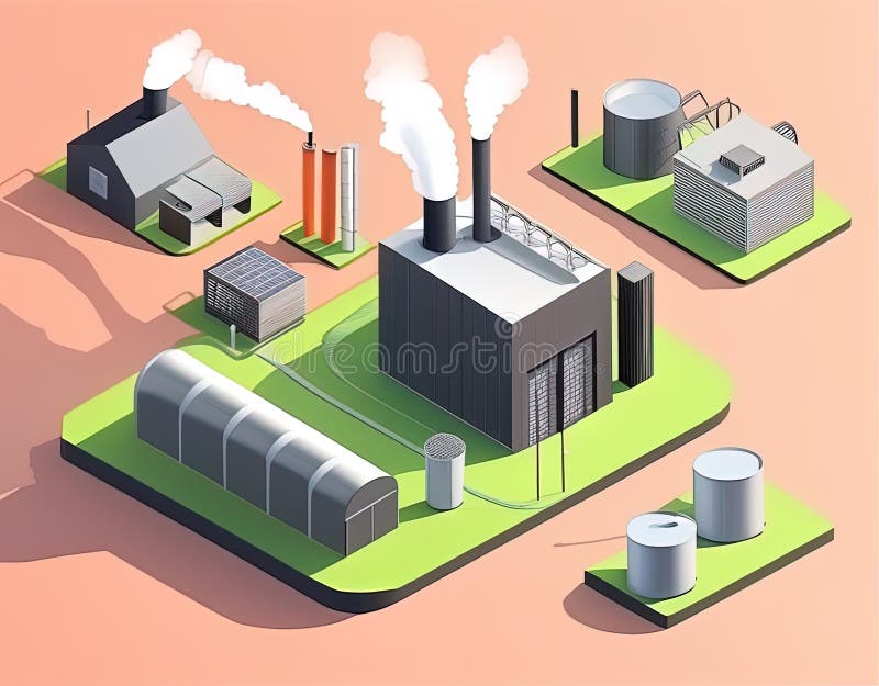 Factory Isometric 3 D Illustration Stock Illustration - Illustration of ...