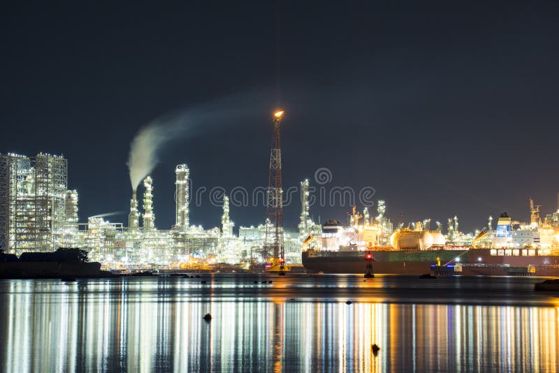Factory Landscape in Ulsan, Korea Stock Image - Image of ulsan, beach ...