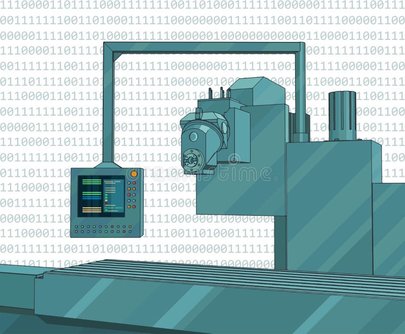 CNC Machine Control Panel Blueprints Stock Vector - Illustration of ...