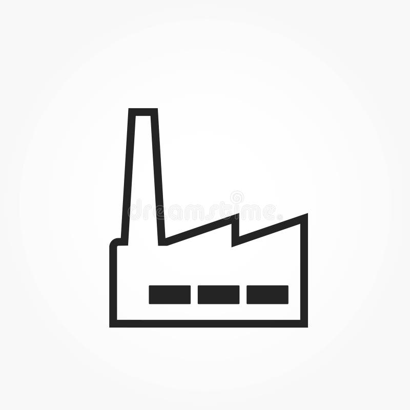 Factory Icon. Industry and Manufacturing Symbol. Isolated Vector Image ...