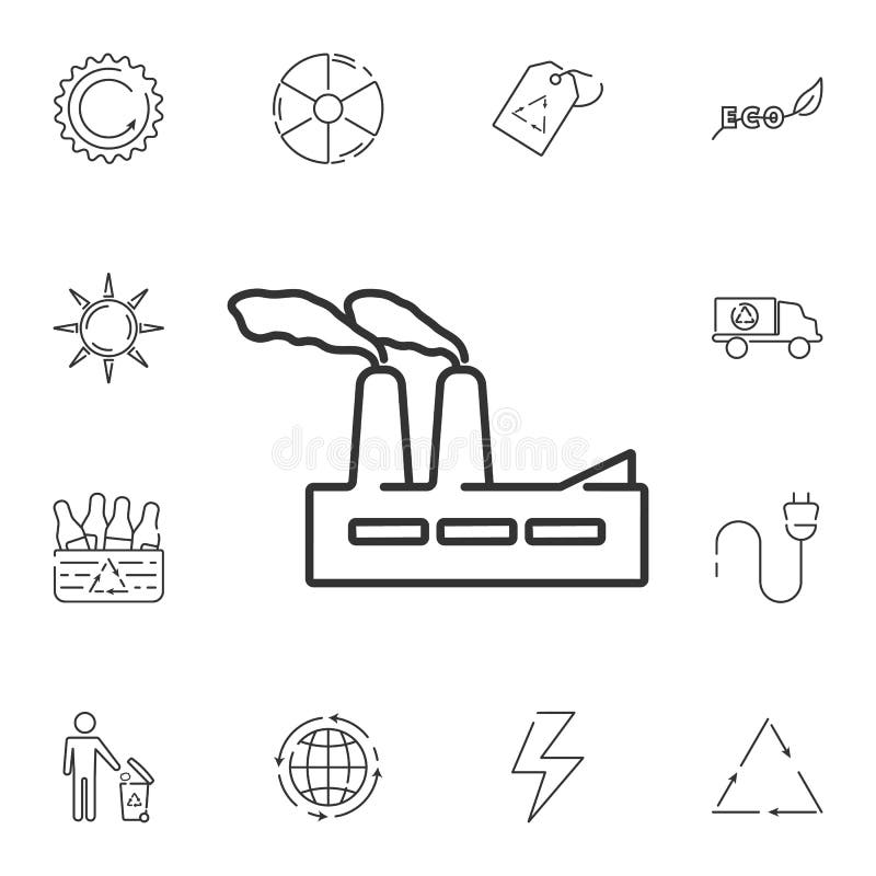 Factory Line Icon. Simple Element Illustration. Factory Line Symbol ...