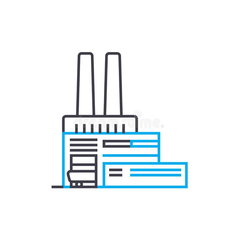 Factory Linear Icon Concept. Factory Line Vector Sign, Symbol ...
