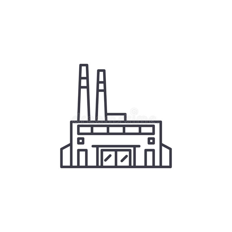 Factory Linear Icon Concept. Factory Line Vector Sign, Symbol ...