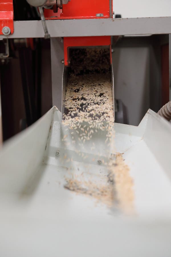 Factory Machine Milling Rice in Close Up Stock Photo - Image of ...