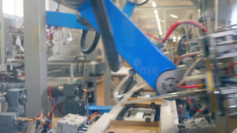 Carton Packing Robot in a Food Factory Stock Footage - Video of ...