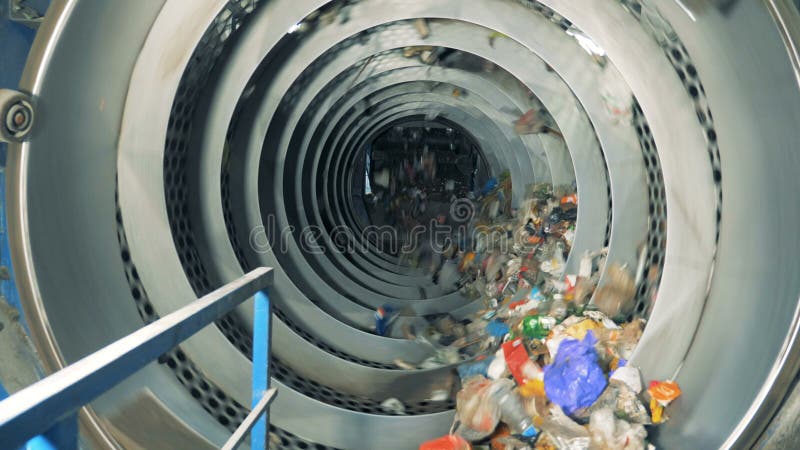 Factory Machine Works, Sorting Garbage. Stock Footage - Video of ...