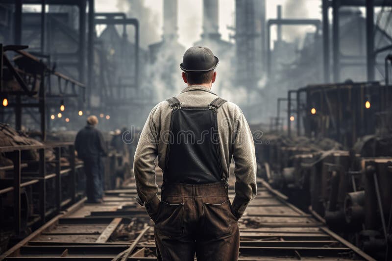 Factory Man Worker Vintage 1800 Year. Generate Ai Stock Illustration ...