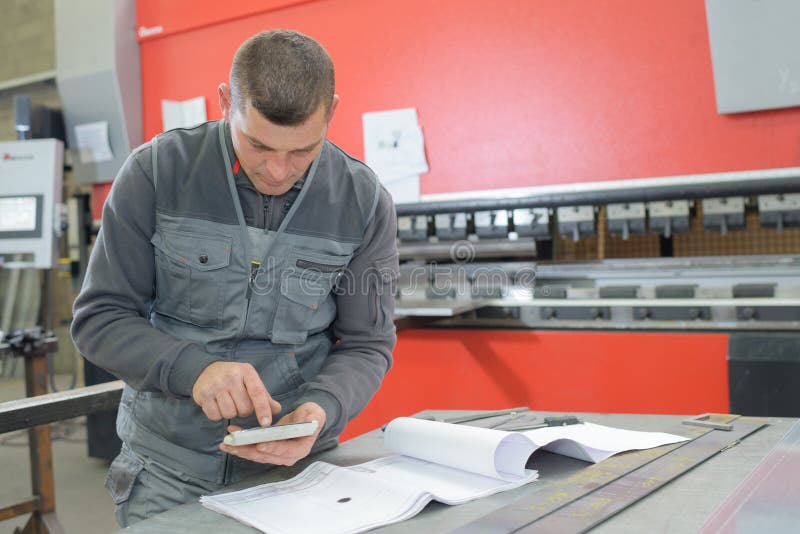 Factory Man Worker in Workshop Stock Photo - Image of shop, mechanic ...