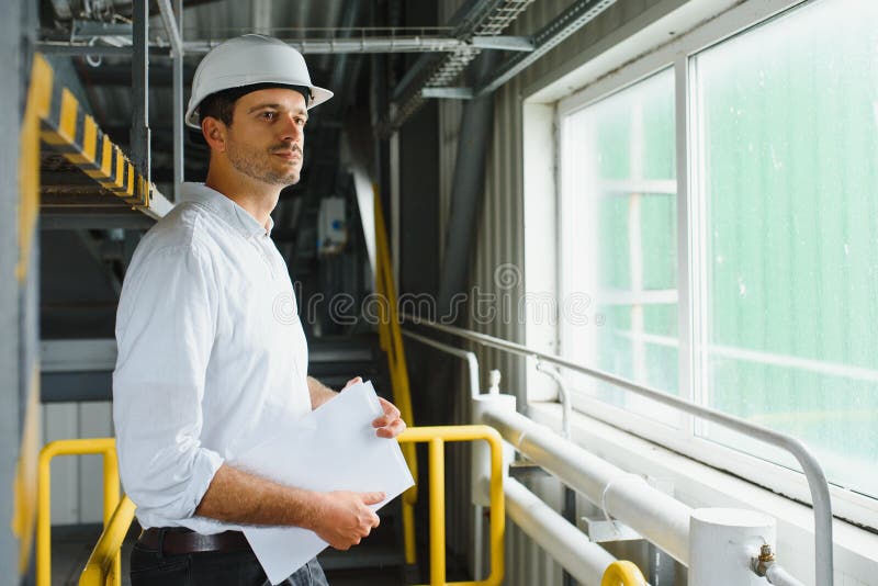 Factory Manager in Inspection of Manufacturing. Man in Industrial ...