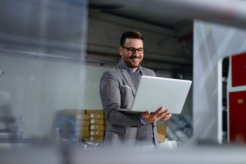 Factory Manager in Inspection of Manufacturing. Man in Industrial ...