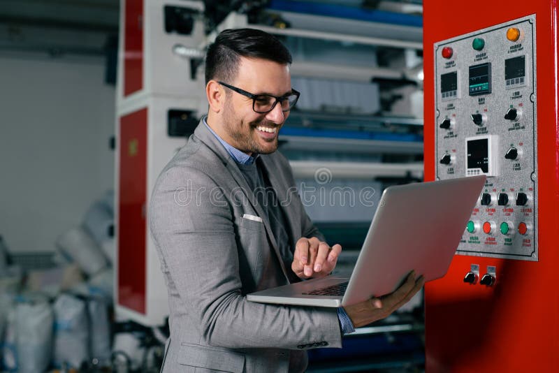 Factory Manager in Inspection of Manufacturing. Man in Industrial ...