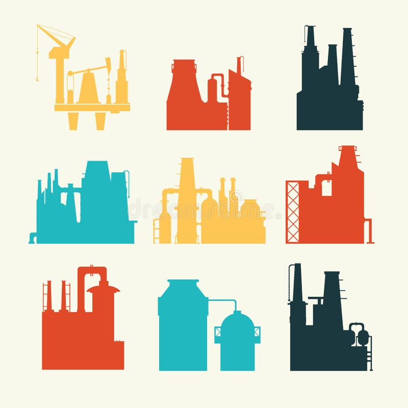 Factory for Manufacturing Products. Stock Vector - Illustration of ...