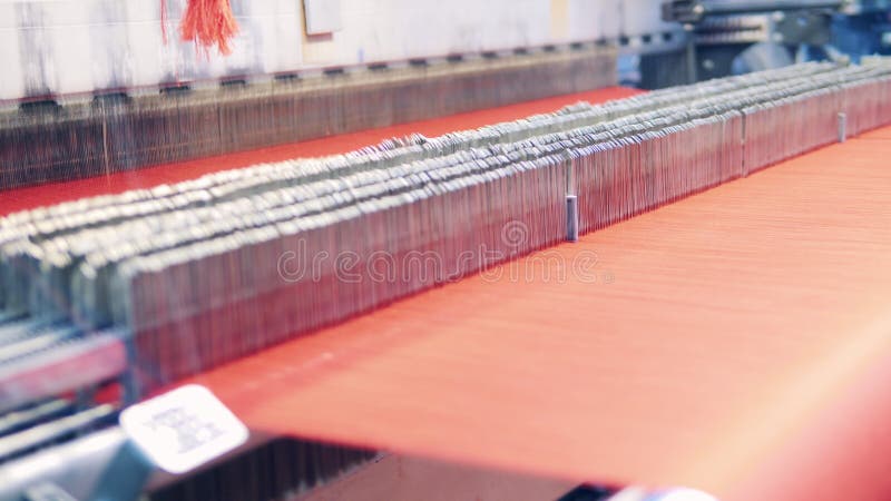 Factory Mechanism is Weaving Fabric Stock Video - Video of textile ...