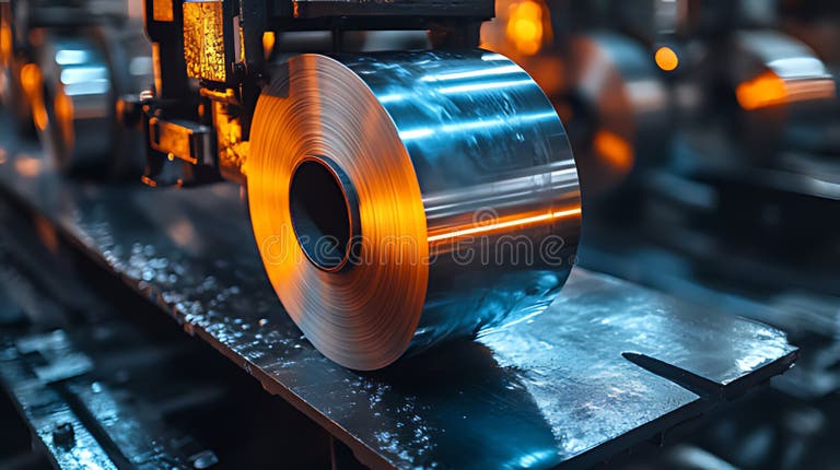 Factory Metal Coil Processing Line Stock Illustration - Illustration of ...