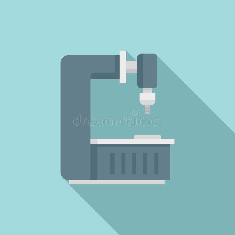Factory Milling Machine Icon, Flat Style Stock Vector - Illustration of ...