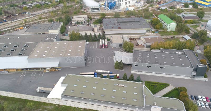 Factory with Modern Design Top View. Modern Factory Aerial View Stock ...