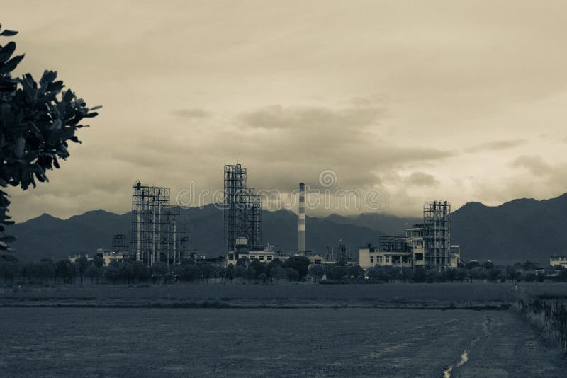 Factory and nature stock image. Image of grass, beautiful - 158387811