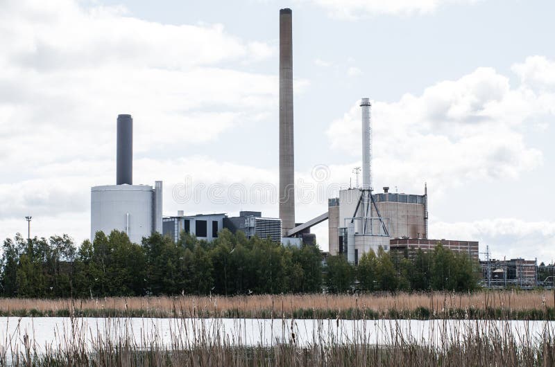 Factory near the lake stock photo. Image of outdoor - 149747604