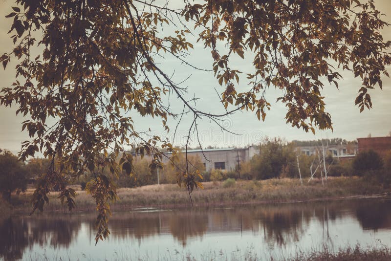 Factory Near Lake stock photo. Image of construction - 61948974