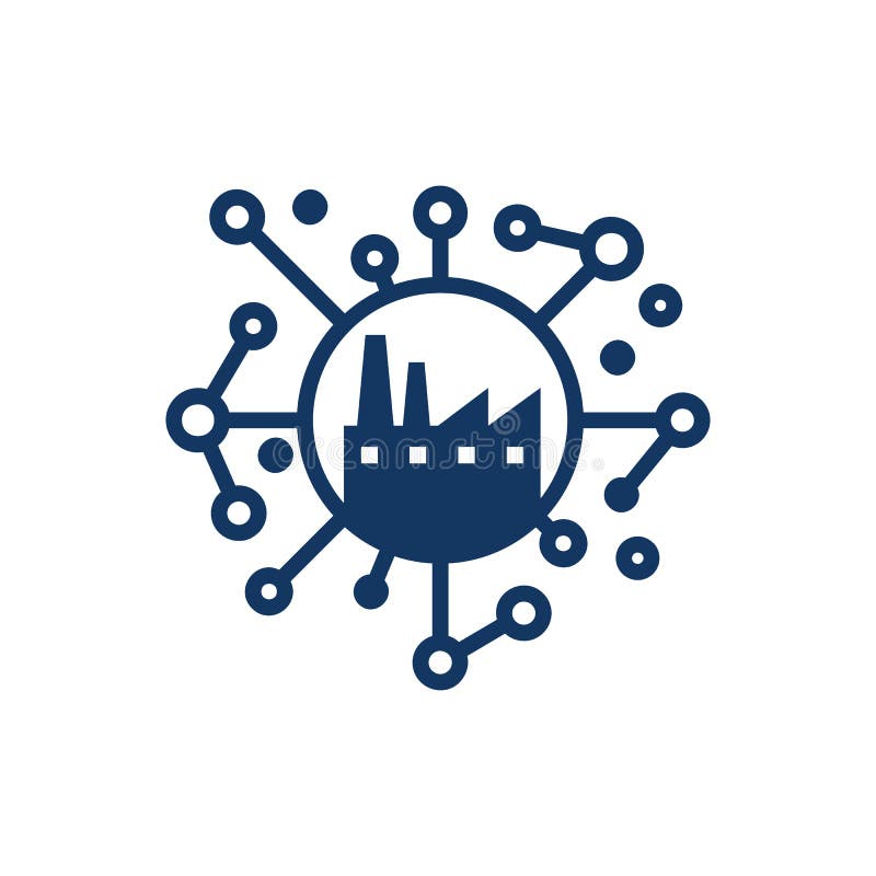 Factory Computer Logo Icon Design Stock Vector - Illustration of ...