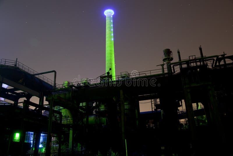 Factory at night stock image. Image of darkness, processing - 21449123