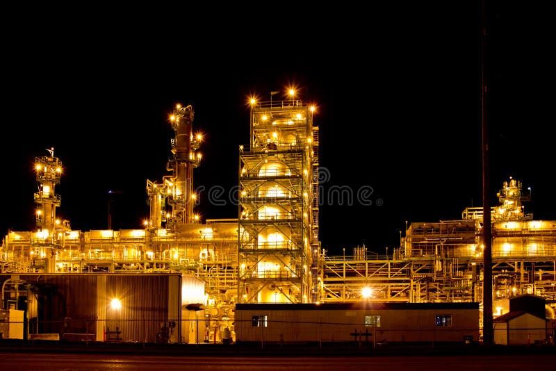 Night scenes of factory stock image. Image of industrial - 21890053