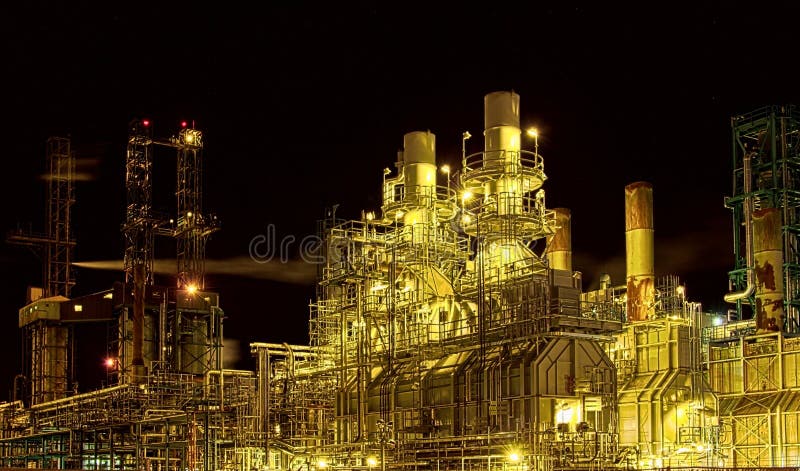 Factory at night stock image. Image of flue, chimny, vent - 21617031