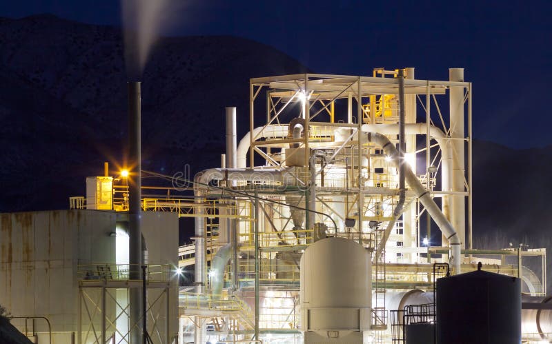Factory at Night stock image. Image of industry, energy - 28373387