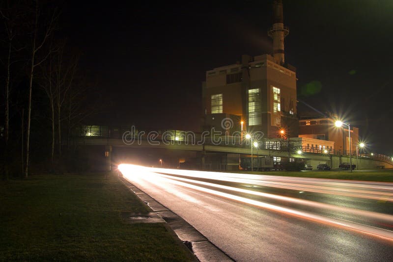 Factory by night stock photo. Image of lights, building - 572962