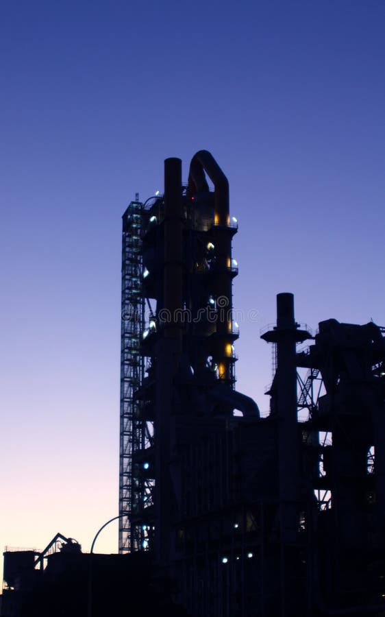 Factory at Night stock photo. Image of industrial, blue - 6056234