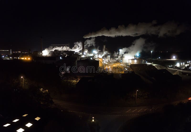 Factory at Night stock image. Image of photograph, lights - 103427657