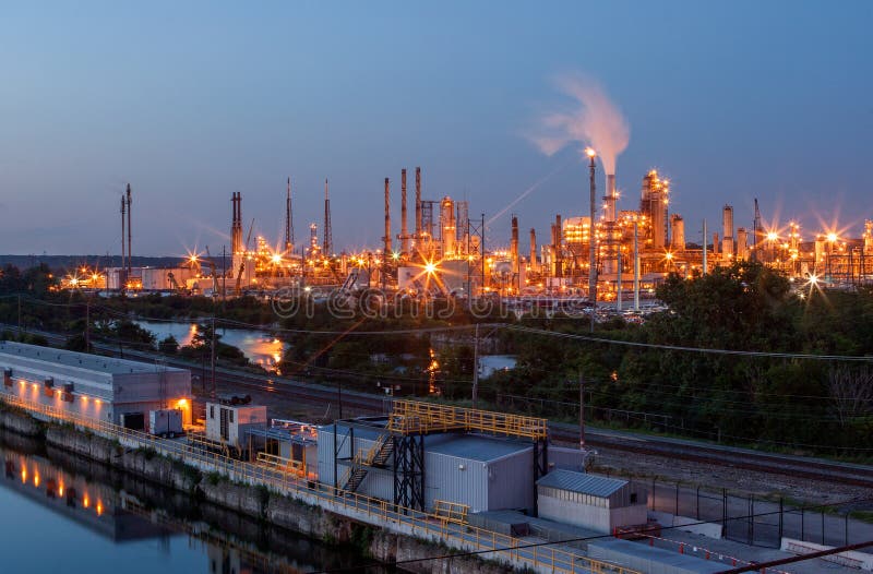 Factory at night stock photo. Image of silo, technology - 32337308