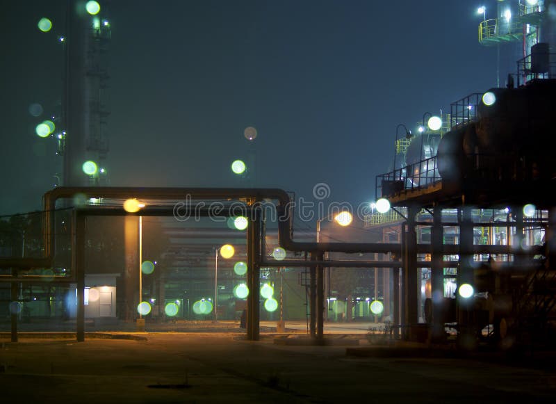 Factory at night stock photo. Image of chemical, industrial - 1187396