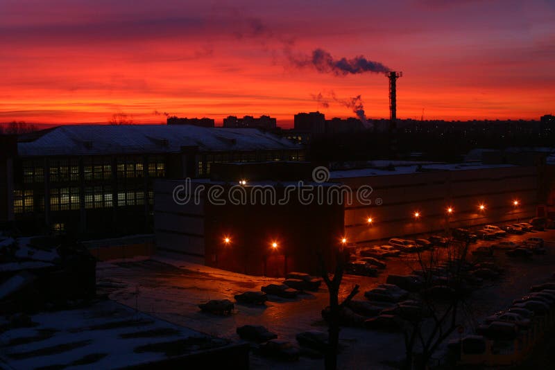 Factory night scene stock image. Image of outdoors, nature - 6349647
