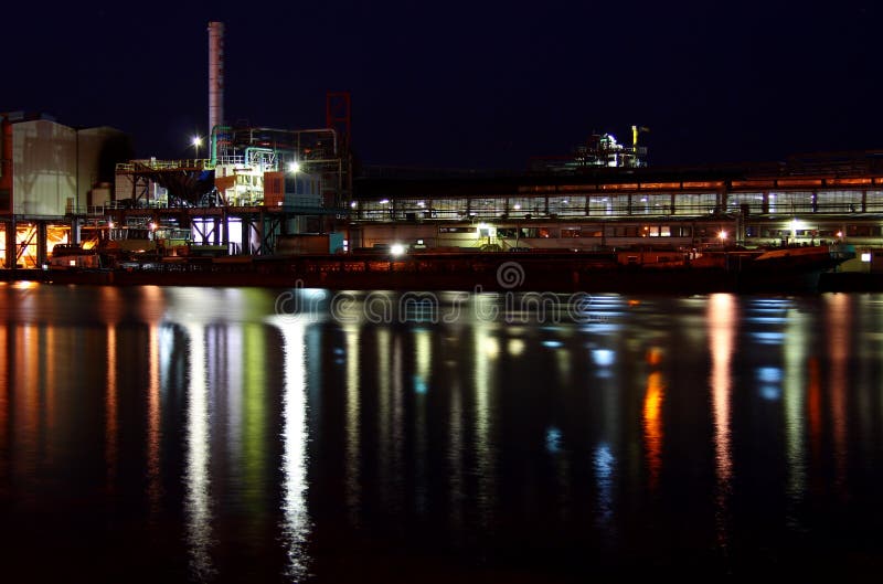 Factory at night stock photo. Image of industry, building - 101635314