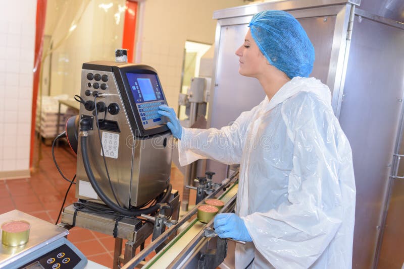 Factory Operative Setting Up Machine Stock Image - Image of ...