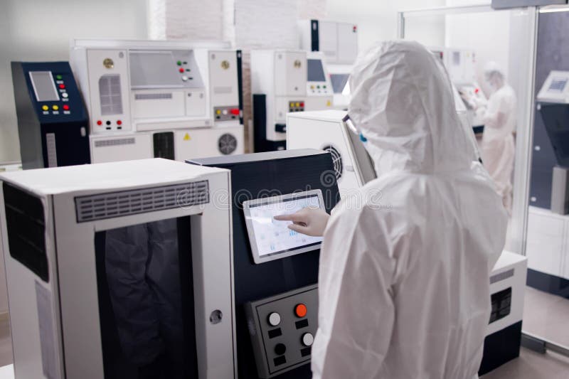 Factory Operator Industry Using Production Equipment Stock Illustration ...