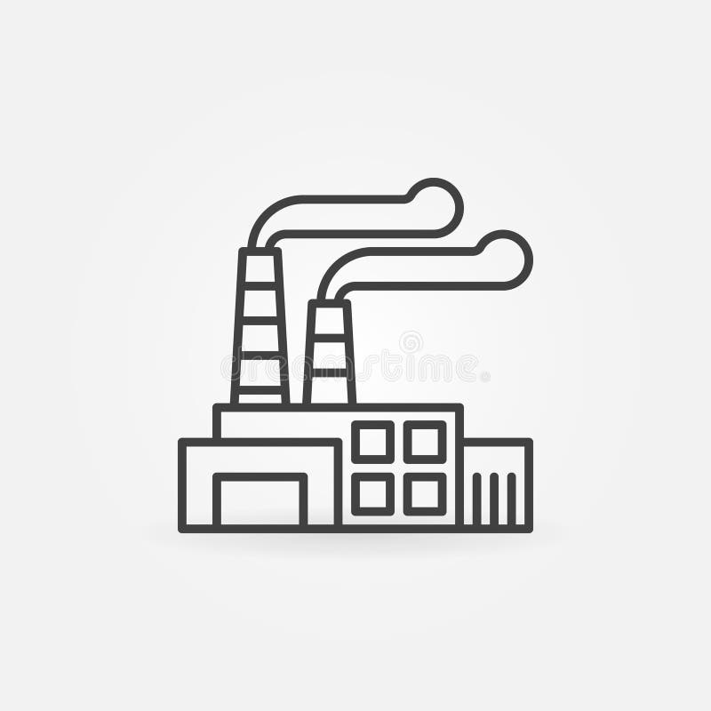 Factory outline icon stock vector. Illustration of monochrome - 87712589