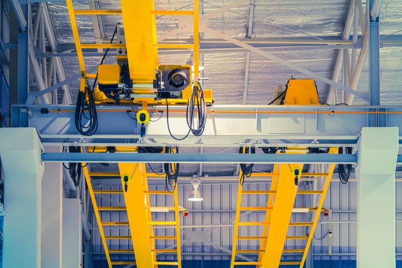 Overhead Crane Factory stock image. Image of machinery - 173830089