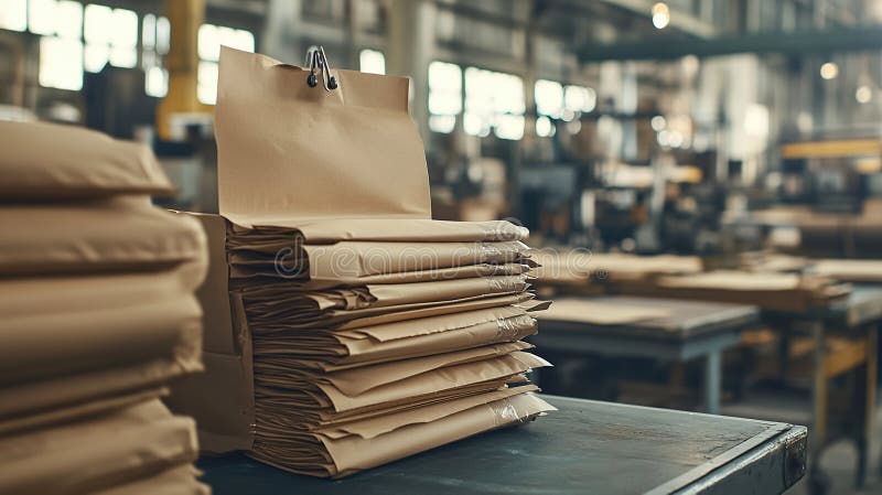 Factory Paper Stack Production Packaging Stock Image - Image of factory ...