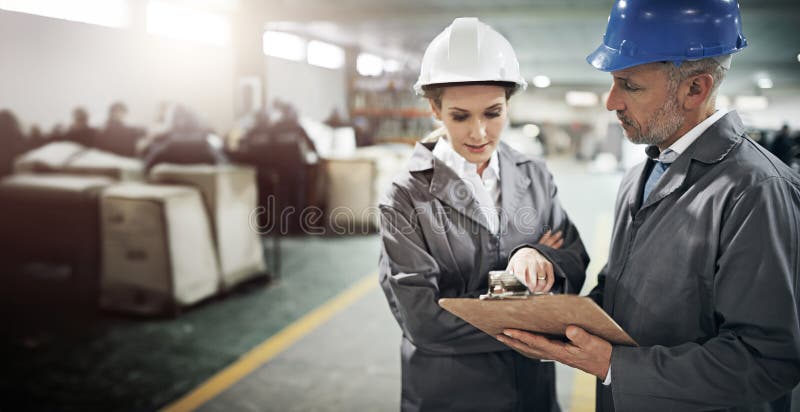 Factory, People and Checklist with Clipboard for Quality Inspection or ...
